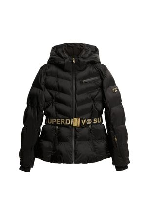 Superdry Damen Luxe Ski-Steppjacke Schwarz 38