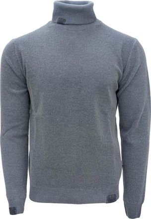Bob Homme, Pulls, Bleu, Taille: M Pull bleu en laine bouillie à col roulé