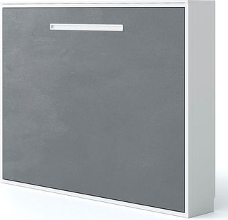 Les Tendances Lit escamotable horizontal 140x190 Molane-Coffrage Cambrian-Façade Gris ciment