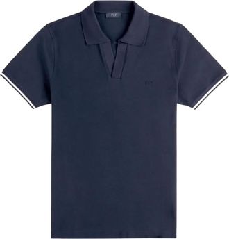 Fay Homme, Tops, Bleu, Taille: XL Polo Senza BT Piquet Stripes