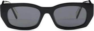 Prada lunettes de soleil à logo imprimé - Noir