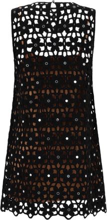 Michael Michael Kors Crochet Knit Mini Dress - Black