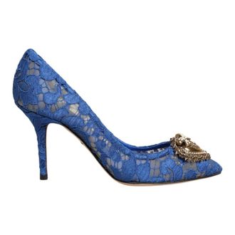 Dolce & Gabbana Taormina Lace Devotion Pumps - - Shoes - Damen - Blau - 35 1/2 EU