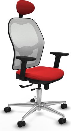 Piqueras y Crespo B&uuml;rostuhl mit 2D-Armen, h&ouml;henverstellbarer Lendenwirbelst&uuml;tze und festem Kopfteil, ausgestattet mit Syncro/Traslack und injiziertem Schaumstoff, Wei&szlig;/