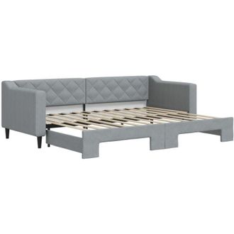 vidaXL Tagesbett Ausziehbar Hellgrau 80x200 cm Stoff Vidaxl