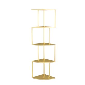 Generic Eck-B&uuml;cherregal, kreativ gebogenes B&uuml;cherregal, B&uuml;cherregal aus Eisen, geeignet for die Aufbewahrung von B&uuml;chern, Fotoalben und Dekorationsgegenst&auml;nde