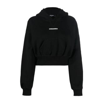 Dsquared2 Logo Cropped Hoodie - - Sweatshirts & Hoodies - Damen - Schwarzk - M
