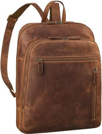 STILORD July Elégant Sac à Dos Femme Cuir Petit Sac a Dos Ordinateur 13,3 Pouces Vintage Sac Bandoulière Backpack Sac à Dos Femme Chic Cuir Véritable, Couleur