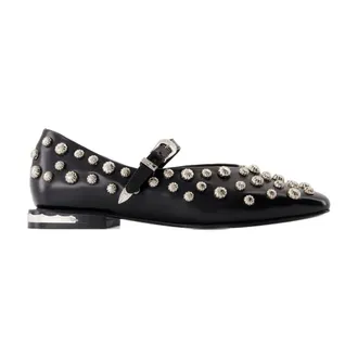 Toga Archives Womens Stud-Embellished Calfskin Ballerina Black