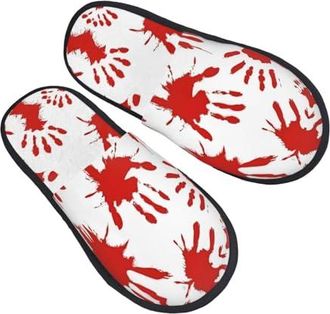 Generic Pantoufles Moelleuses Impression DEmpreintes De Mains Ensanglant&eacute;es Chausson Confort Maison Slippers Pour Ext&eacute;rieur Int&eacute;rieur Chambre M
