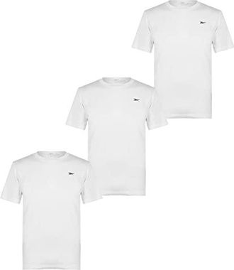 Reebok Ovett Lot de 3 Boxers en Coton Respirant et Extensible pour Homme, Blanc, M
