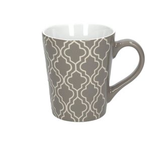 Tognana 2er Set Becher/Kaffeebecher/Kaffeetasse/Mug Layla, grau-wei&szlig;, 350 ml. Volumen