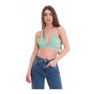 Calvin Klein Jeans Gekr&auml;useltes BH-Top mit Wickeltr&auml;gern - - Tops - Damen - Gr&uuml;n - L