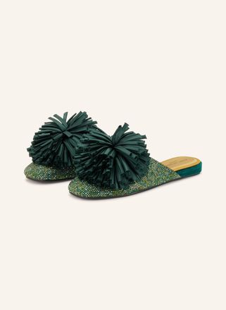 Kurt Geiger Mules Pom Mit Schmucksteinen gruen