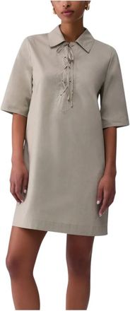 Liu Jo Femme, Robes, Gris, Taille: 42 FR Robe Courte en Popeline