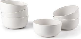 Excelsa Nordic Set mit 6 Schälchen, Keramik, Weiß, Fassungsvermögen 625 ml, Matt-Effekt