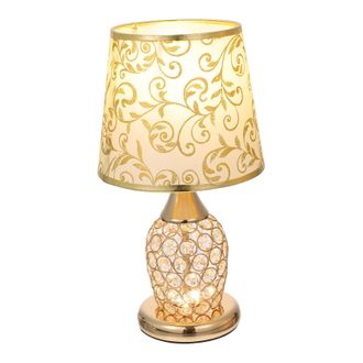 Artibetter Kristall Tischlampe Legierung Nachtlampe Mit Knopfschalter Romantische Nachttischlampe Kompakt Für Wohnzimmer Schlafzimmer Hotel Dekoration