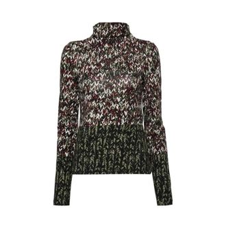 Loewe Baumwoll-Langarmshirt mit hohem Kragen und Stickmotiv - - Knitwear - Damen - Mehrfarbig - M