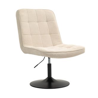 SVITA Henry Loungestuhl Polsterstuhl Drehsessel Drehfu&szlig; Loungesessel Cordbezug Beige