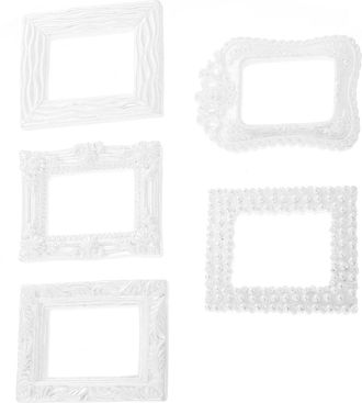 BESPORTBLE SEWACC 5 St&uuml;ck Retro Kleiner Bilderrahmen aus Harz Wei&szlig; Vintage Desktop Deko Einzigartige Foto Requisiten Stilvolle Kleine Rahmen f&uuml;r Zuhause B&uuml;ro und
