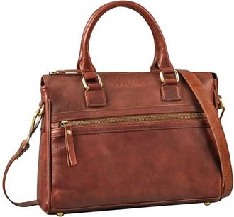 STILORD Corrine Élégant Sac à Main Femme en Cuir Véritable avec Bandoulière Réglable - Sac Cabas Vintage, Tote Bag, Couleur:porto - cognac