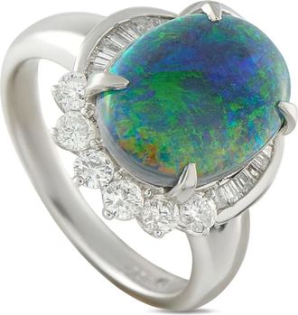 Luxury Bazaar bague en platine à diamant - Argent