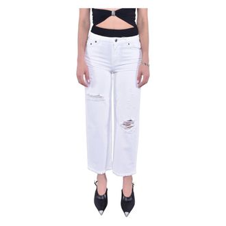 Michael Kors Jean court effet us&eacute; - Femme - Jeans - Blanc - Taille: 32 FR