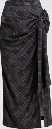 Essentiel Jupe Mi Longue Karm Gris Noir