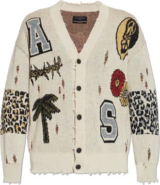 AllSaints Homme, Pulls, Beige, Taille: XL Foxx Jacquard Oversized Cardigan