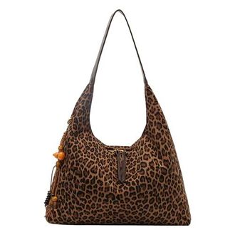 Generic Sac &agrave; bandouli&egrave;re en daim synth&eacute;tique r&eacute;tro pour femme - Grande capacit&eacute; - Automne et hiver, imprim&eacute; l&eacute;opard, 13.78x12.99x4.72inch