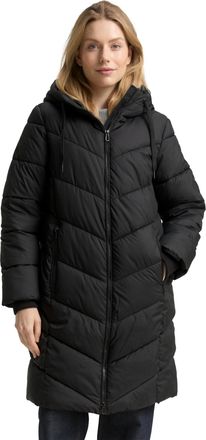 Tom Tailor Damen 1047529 Puffer-Mantel mit Kapuze, 14482-Deep Black, XXL