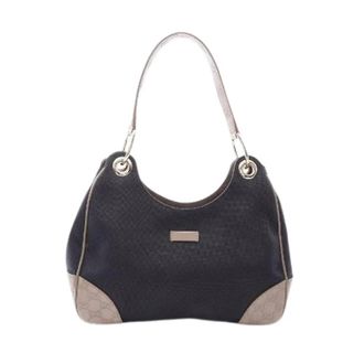 Gucci Pre-owned Guccissima Canvas Leather Shoulder Bag - - Pre-owned - Damen - Schwarzk - ONE SIZE