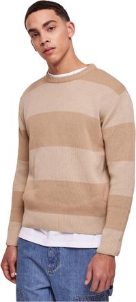 Urban Classics Herren Sweatshirt Heavy Oversized Striped Sweatshirt warmsand/wetsand 4XL