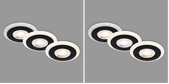 Briloner Leuchten - 3er Set Einbauleuchten Decke LED, LED Lichtring, Einbaulampen flach, Einbaustrahler Bad, Badeinbaustrahler IP44, Schwarz, 84x34 mm (DxH) (P