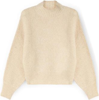 Motivi Femme, Pulls, Beige, Taille: 40 FR Pull Court C&ocirc;tel&eacute; &agrave; Col Montant