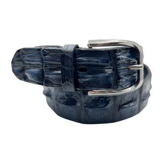 Paolo Vitale Homme, Accessoires, Bleu, Taille: 100 CM Krokodille B&aelig;lte