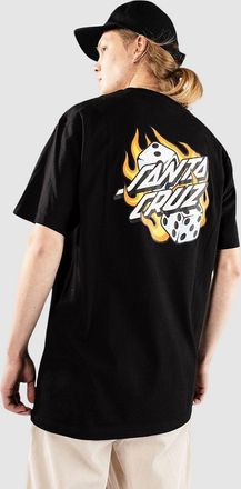 Santa Cruz Flaming Dice Dot Chest T-Shirt black