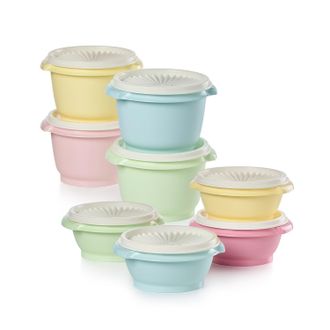 Tupperware Heritage Collection Frischhaltedosen-Set, 16-teilig, in Vintage-Farben, sp&uuml;lmaschinenfest und BPA-frei (8 Beh&auml;lter, 8 Deckel)