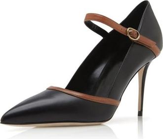 Generic Escarpins à Talons Aiguilles et Bout Pointu pour Femmes, Chaussures habillées à Bride Unique à Bout fermé et Bride à la Cheville Chaussures de soirée 