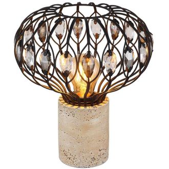 Globo Lighting tischlampe - DORTHY - cr&egrave;me - stein - &Oslash; 25cm - E27