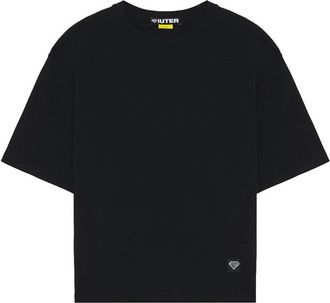 Iuter Label Ribbed Tee - - Tops - Herren - Schwarzk - L