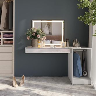 Vicco Schminktisch Sherry, Wei&szlig;, 100 cm 3 Teile
