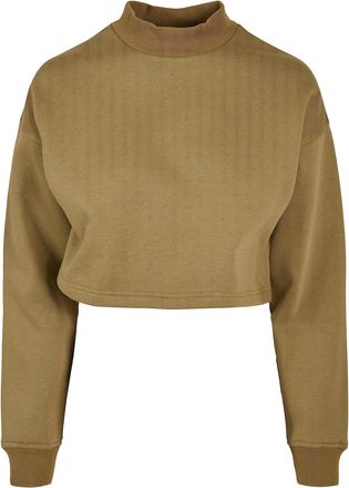 Urban Classics Damen Sweatshirt Ladies Cropped Oversized Sweat High Neck Crew tiniolive XL