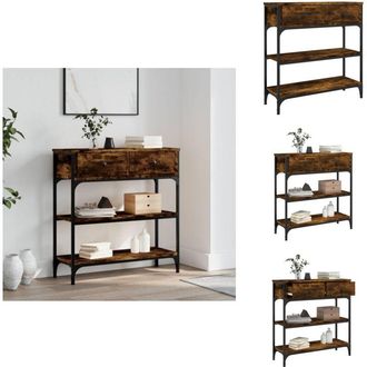 vidaXL Konsolentisch R&auml;uchereiche 72,5x25x75 cm Holzwerkstoff - Konsolentisch - Flurtisch - Sideboard - Wohnzimmerstil - Industriel Stil