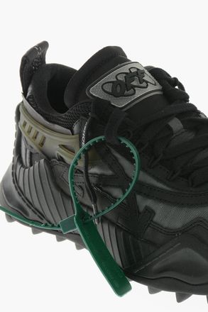 Off-white Leather And Fabric Chunky Sneakers ODSY 1000 With Trail-Style Sole Off-White
