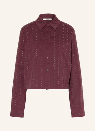 Maje Hemdbluse Mit Schmucksteinen rot