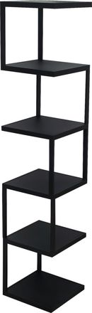 CARRYHOME Regal, Schwarz, Metall, 6 F&auml;cher, 25x119x25 cm, stehend, in verschiedenen Gr&ouml;&szlig;en erh&auml;ltlich, Wohnzimmer, Regale, B&uuml;cherregale