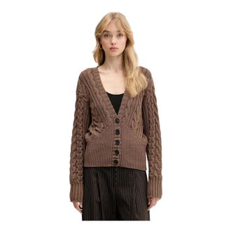 Miss Sixty V-Ausschnitt Knopf-Strickjacke - - Knitwear - Damen - Braun - XS