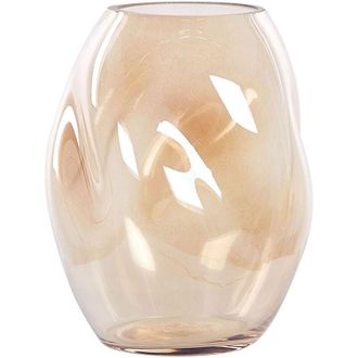Beliani Beliani - Vase en Verre Décoratif Moderne à Fleurs Orange 20 cm sur Table Accessoire Gerakini
