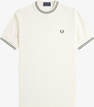 Fred Perry Heavy T-Shirt mit Struktur und Streifenakzenten in